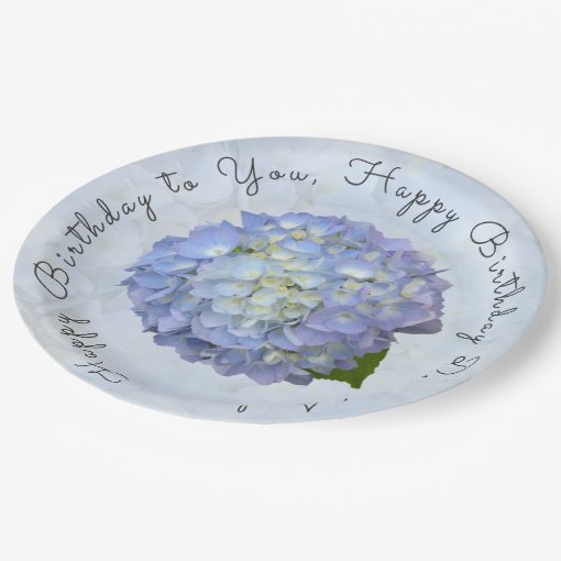 Light Blue Hydrangea Special Birthday Paper Plates | Zazzle