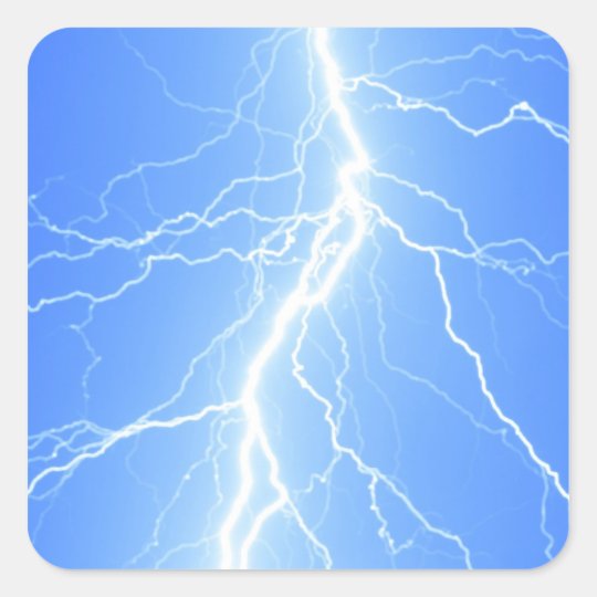 Light Blue Lightning Strike - Sticker | Zazzle.com