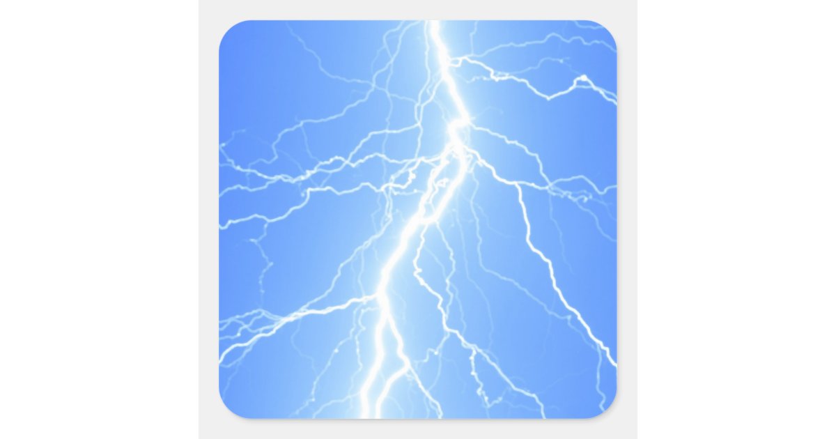 Light Blue Lightning Strike - Sticker | Zazzle