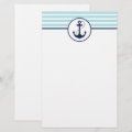 Light Blue Nautical Anchor Stationery | Zazzle