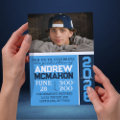 Light Blue & Navy Modern Graduation Photo Invitation | Zazzle