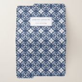 Light Blue & Navy Moroccan Floral Pattern File Folder | Zazzle