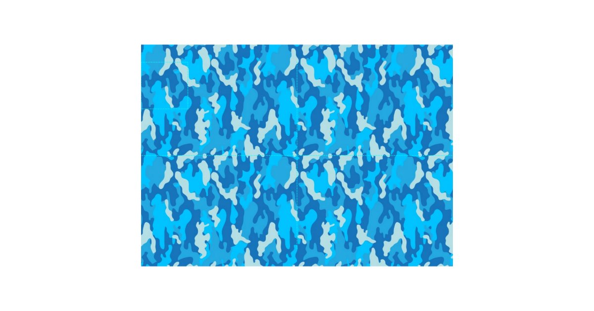 Light Blue Neon Camo Camouflage Military Army Fabric | Zazzle