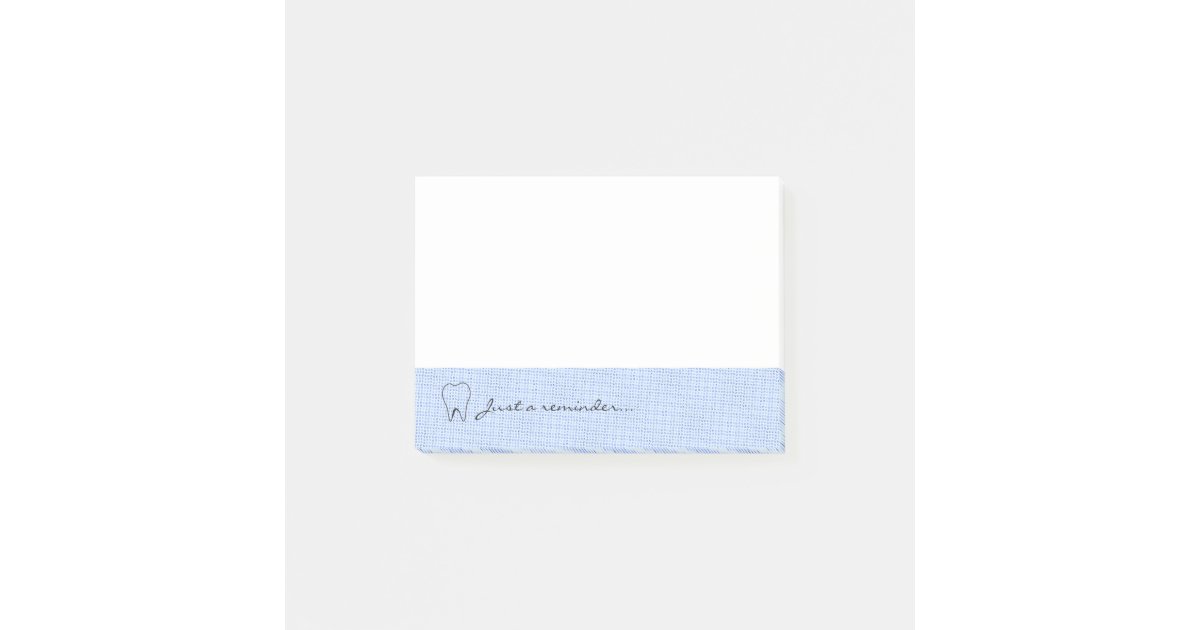 Light Blue Patterned Dental Reminder Post-it Notes | Zazzle