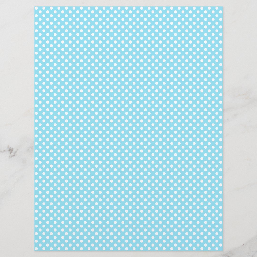 Light Blue Polka Dot Scrapbook Paper | Zazzle