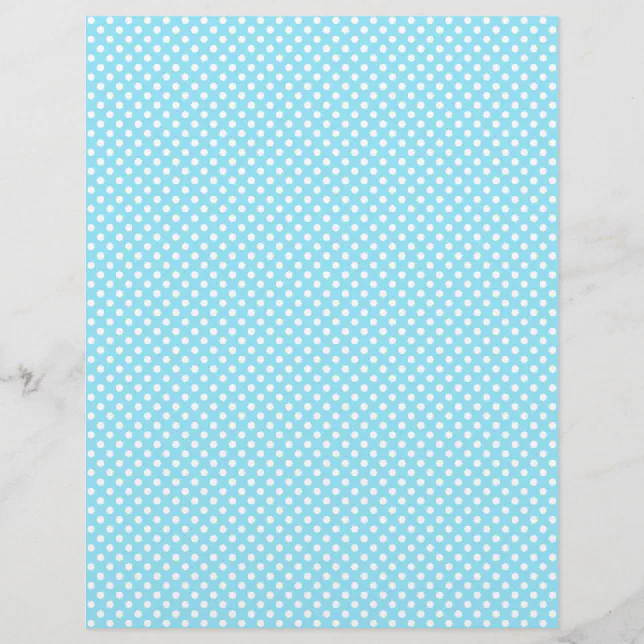 Light Blue Polka Dot Scrapbook Paper | Zazzle