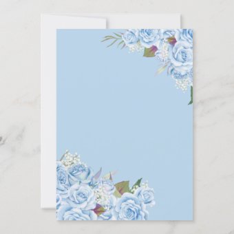 Light Blue Quinceanera Floral Rose Elegant Quince Invitation | Zazzle