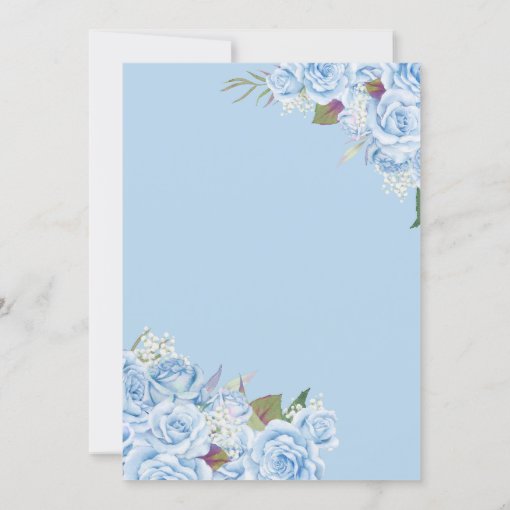 Light Blue Quinceanera Floral Rose Elegant Quince Invitation | Zazzle