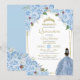 Light Blue Quinceanera Floral Rose Elegant Quince Invitation | Zazzle