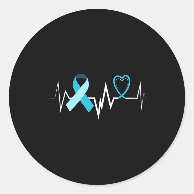 Light Blue Ribbon Hydrocephalus Awareness Classic Round Sticker | Zazzle