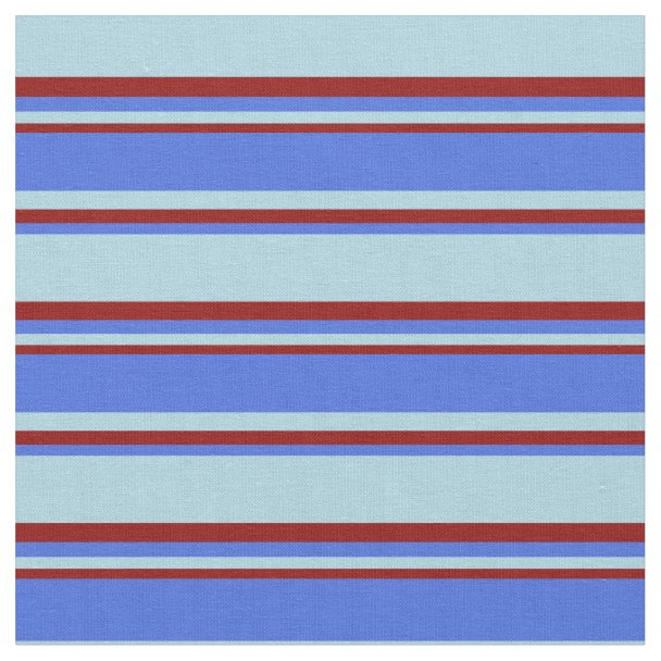 Royal Blue and Dark Red Colored Stripes Fabric | Zazzle