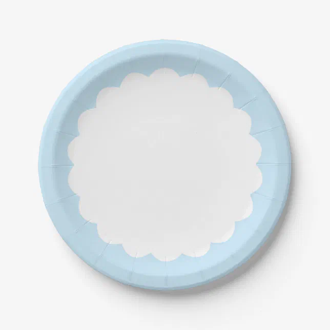 Light Blue Scallop - Customizable Paper Plates | Zazzle