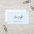 Light Blue Signature Script, Modern Professional Business Card | Zazzle