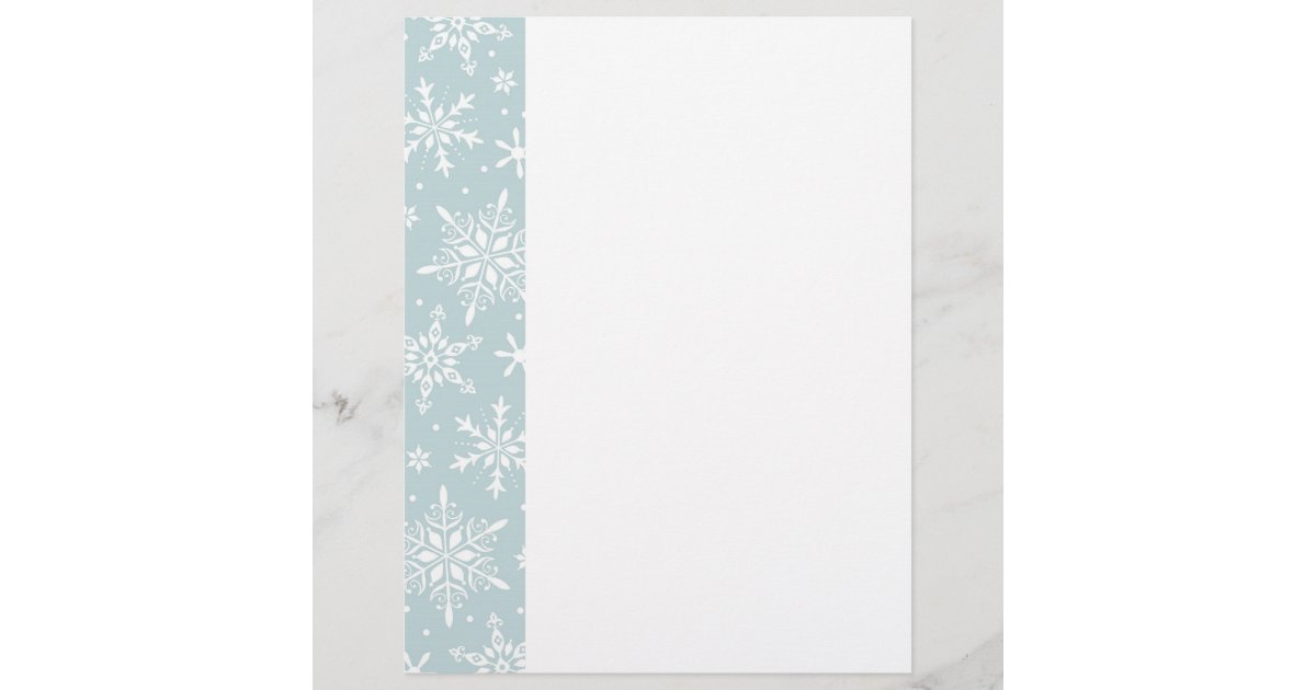 light blue snowflake letterhead | Zazzle