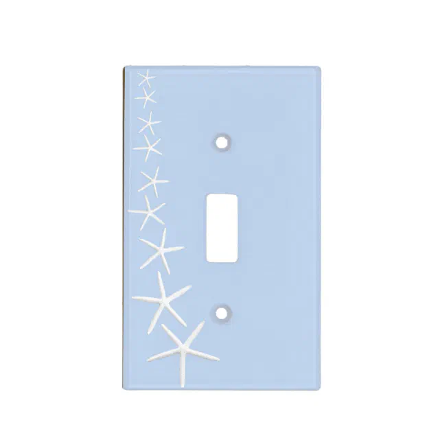 Light Blue Starfish Decorative Light Switch Plate | Zazzle