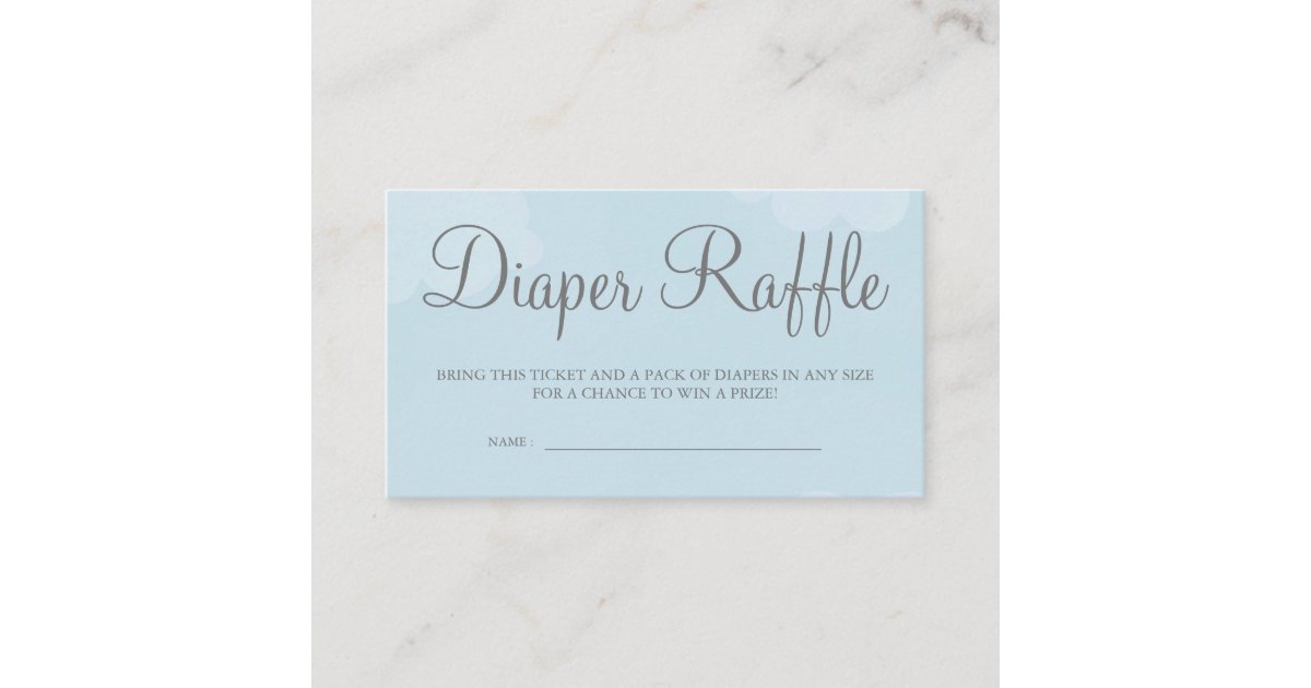 Light Blue Starry Sky Diaper Raffle Card Tickets | Zazzle