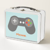 Light Blue Video Game Controller Metal Lunch Box | Zazzle
