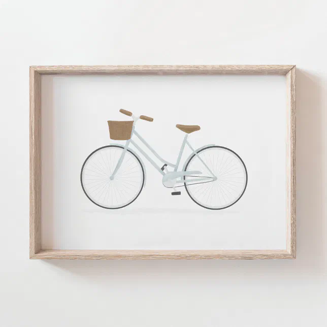 Light Blue Vintage Bike Poster | Zazzle
