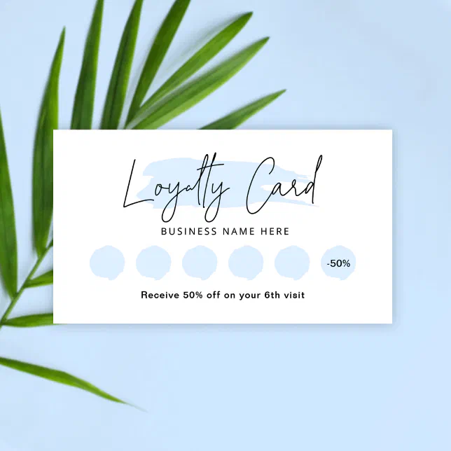 Light Blue Watercolour Beauty Rewards Stamp Card | Zazzle