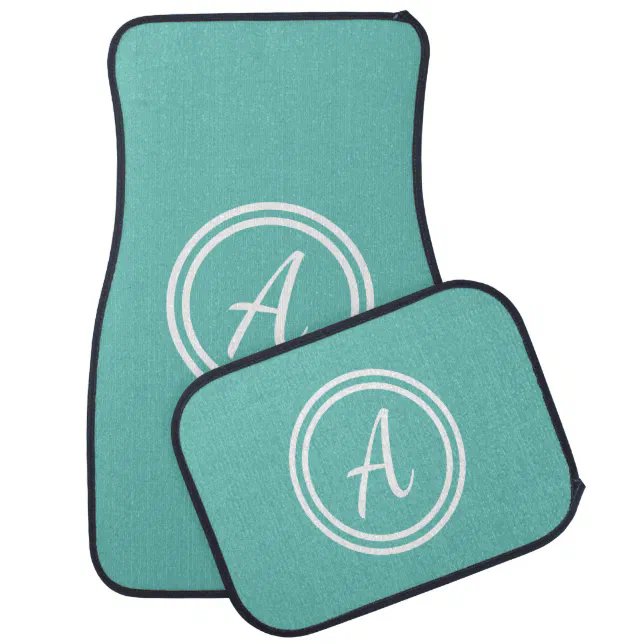Light Blue & White Custom Monogram Car Mats | Zazzle