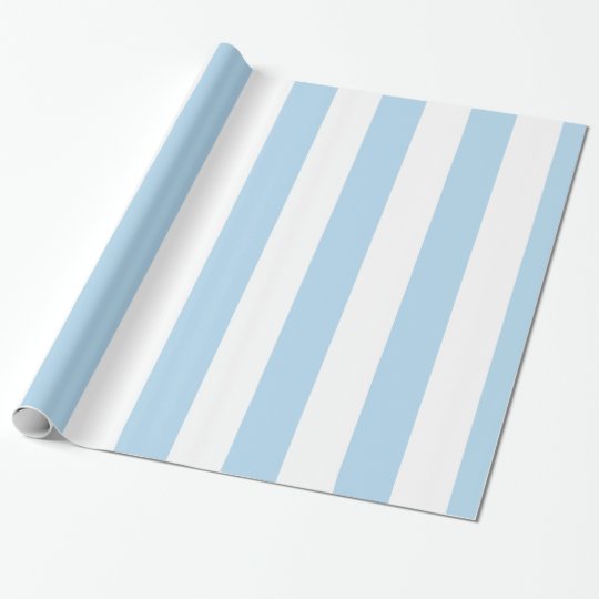 Light Blue White Extra Large Stripe Pattern Wrapping Paper | Zazzle.com