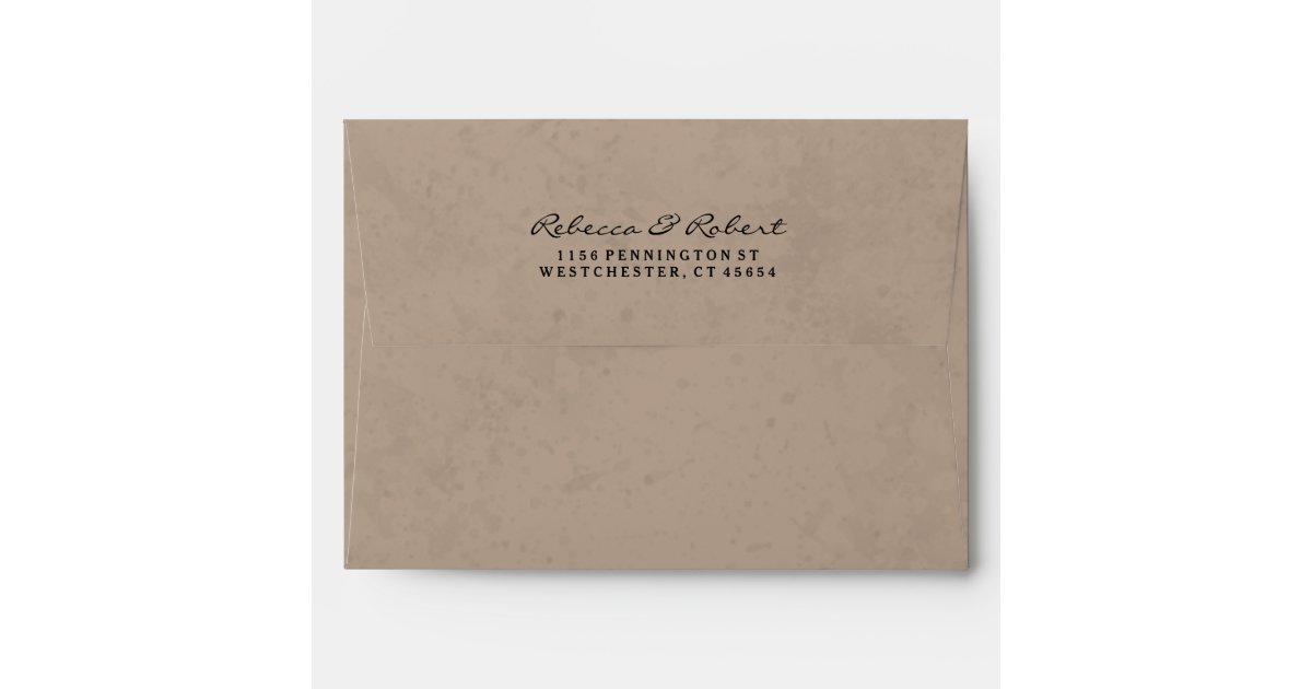 Light Brown & White Custom Invitation Envelope | Zazzle