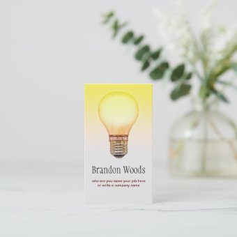 light bulb business card | Zazzle