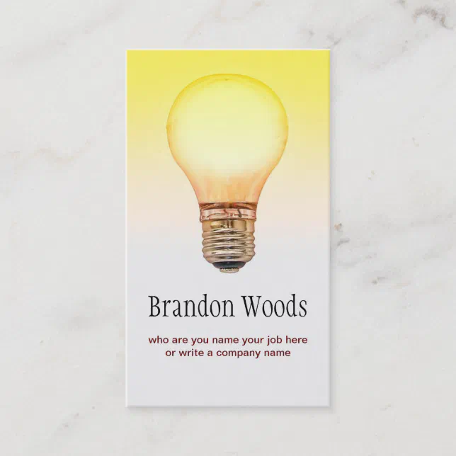 light bulb business card | Zazzle