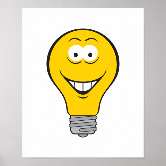 Light Bulb Face Poster | Zazzle