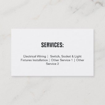 Light Bulb Icon Electrician Yellow Business Card | Zazzle