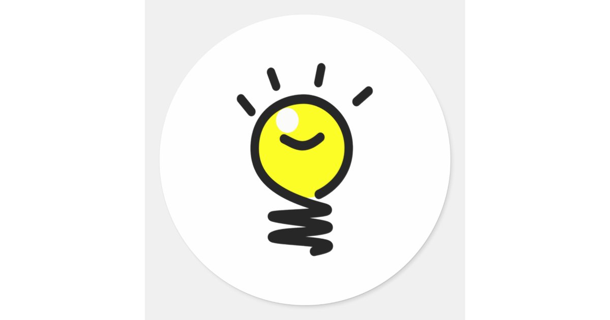 Light Bulb Idea Classic Round Sticker | Zazzle