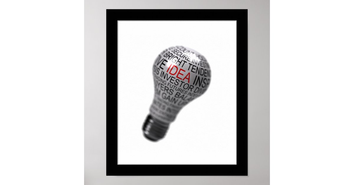 Light bulb idea concept poster | Zazzle