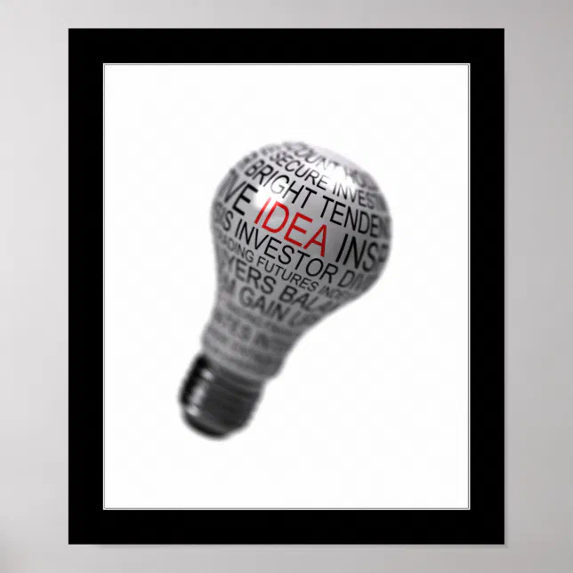 Light bulb idea concept poster | Zazzle