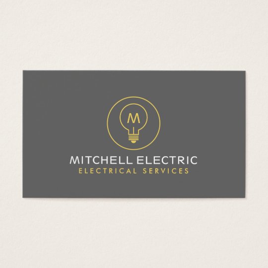 LIGHT BULB MONOGRAM LOGO for ELECTRICANS Business Card | Zazzle.com