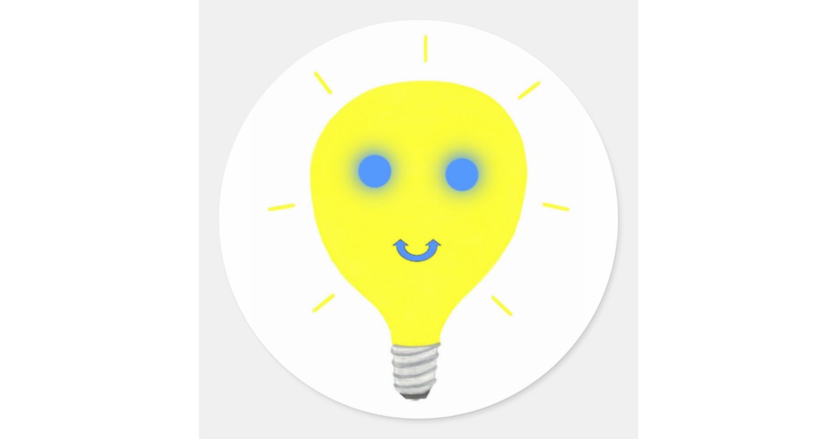Light Bulb Round Stickers | Zazzle