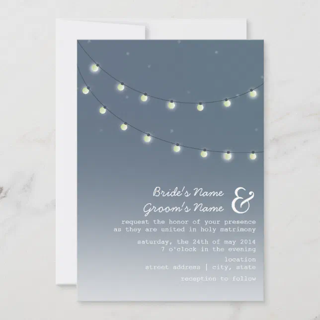 Light Bulbs Evening Wedding Invitation | Zazzle