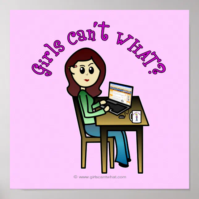 Light Computer Girl Poster | Zazzle