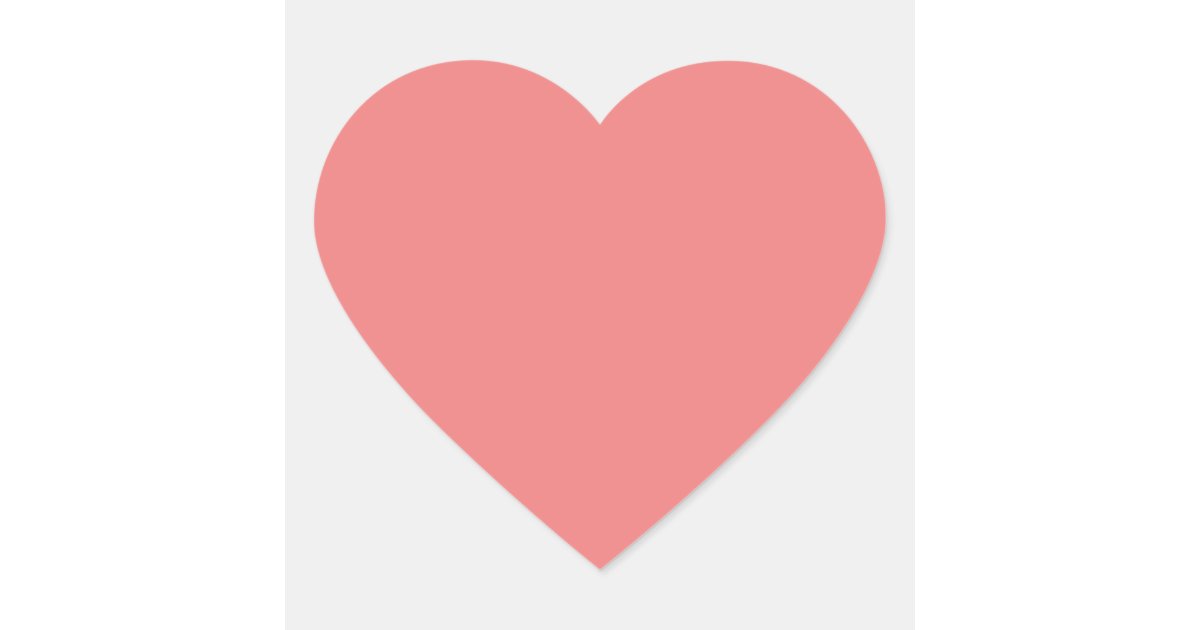 Light Coral Heart Sticker | Zazzle
