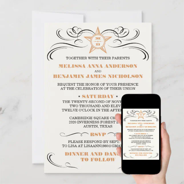 Light Cream Southern Style Wedding Invitation | Zazzle