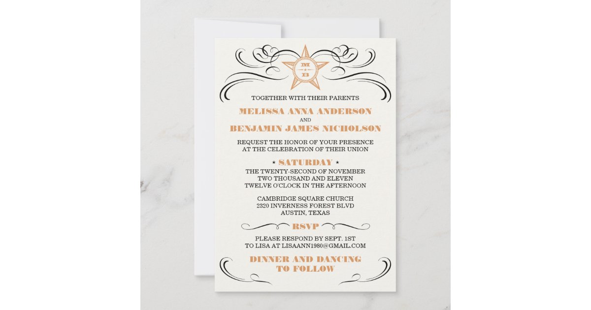 Light Cream Southern Style Wedding Invitation | Zazzle