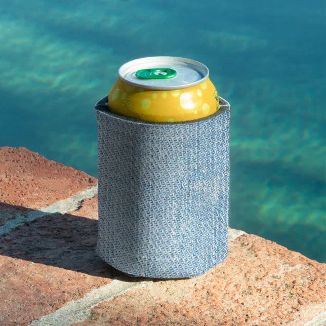 Light Denim Blue Can Cooler | Zazzle