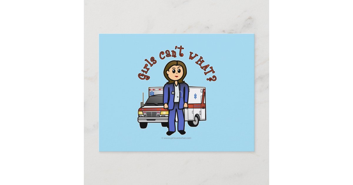 Light EMT Paramedic Girl Postcard | Zazzle