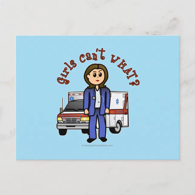 Light EMT Paramedic Girl Postcard | Zazzle