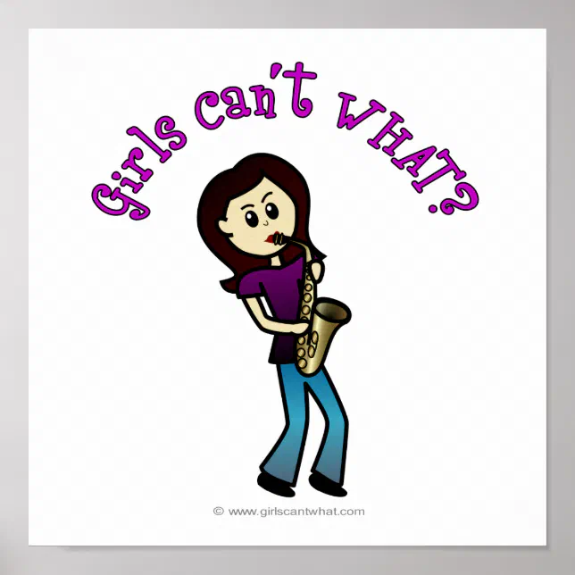 Light Female Saxophone Player Poster | Zazzle