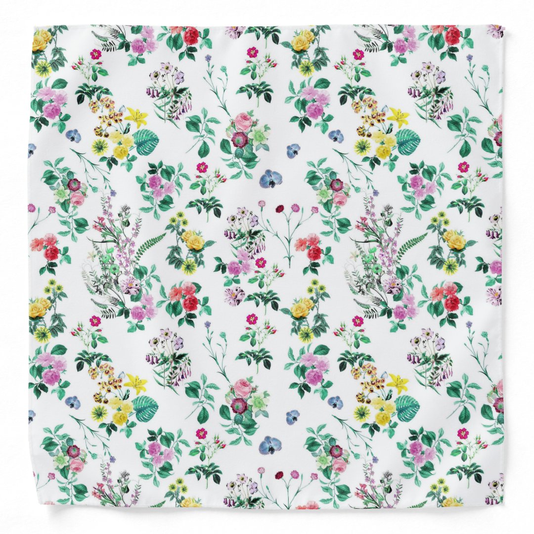 Light Floral Pattern Bandana | Zazzle