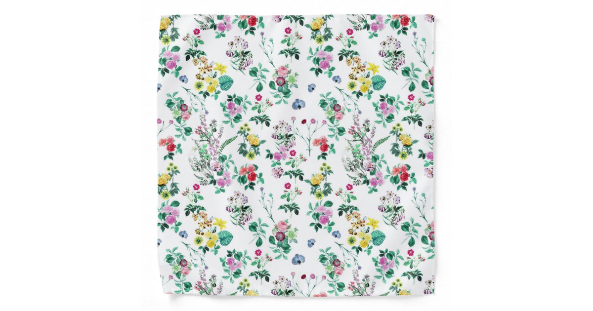 Light Floral Pattern Bandana | Zazzle