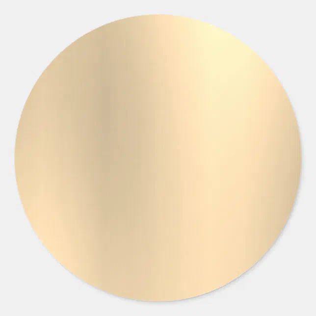 Light Gold Blank Template Faux Foil Classic Round Sticker | Zazzle
