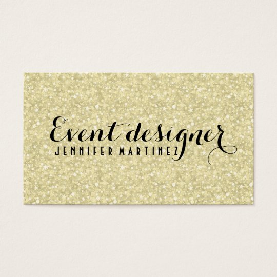 Light Gold Glitter And Sparkles Event Designer Business Card | Zazzle.com