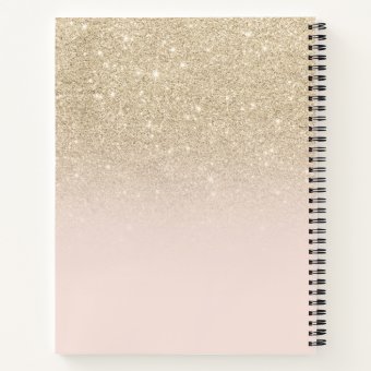 light gold ombre glitter pink block future Mrs Notebook | Zazzle