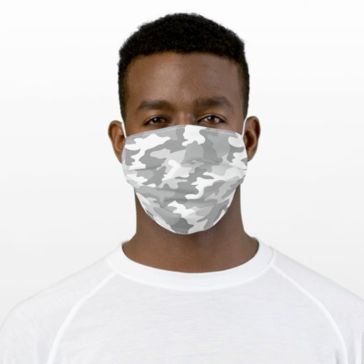 Light Gray Camouflage Adult Cloth Face Mask | Zazzle